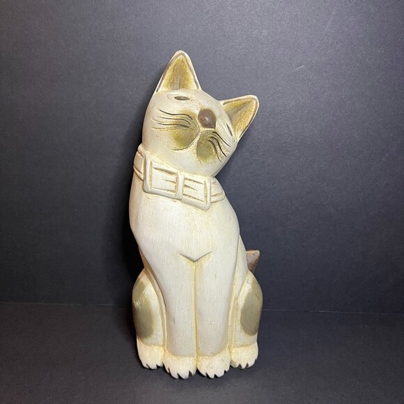 Accents | Vintage Hand Painted Wooden Whimsical Whimsy Folk Art Cat ...